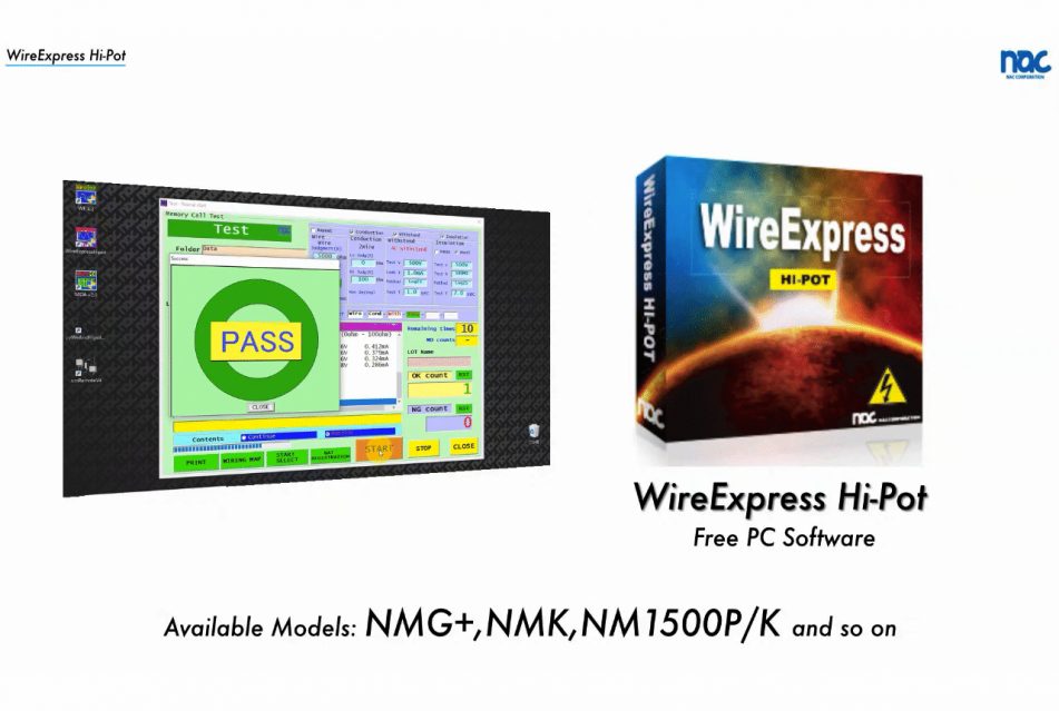 PC Software WireExpress Hi-Pot for Cable Harness Testers (for NMG+/NMK ...